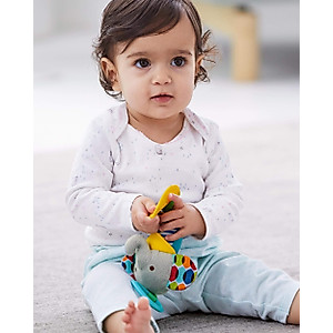 Skip Hop Bandana Buddies Baby Activity and Teething Toy Set with Multi-Sensory Rattle and Textures, Elephant