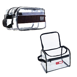 Rough Enough Clear Toiletry Bag Clear Makeup Bag Pouch Bundle Set RE8562+RE8201