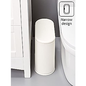 Baosia 12 Liter Black Rectangular Plastic Trash Can Wastebasket with Press Type Lid,3.2Gallon Slim Trash Bin,Narrow Trash Can Waste Bins for Bedroom, Bathroom, Office,Kitchen，Powder Room