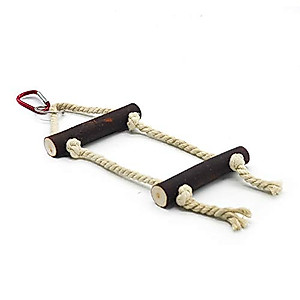 shlutesoy Pet Supplies Animals Toys Bird Climb Hanging Toy Log Standing Bar Stick Ladder Rope Pet Cage Decor Wood Color