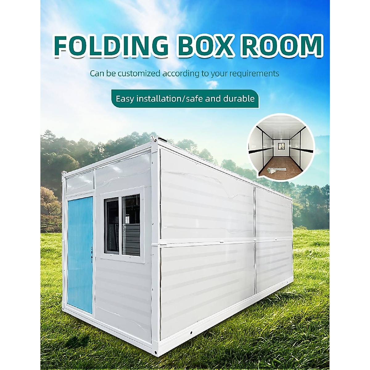 Foldable Prefab Container Home | Modular Tiny Home with Customizable Bathroom, Kitchen, Living Room & Bedroom | Mobile Home for Adults | Ideal Tiny Homes to Live in