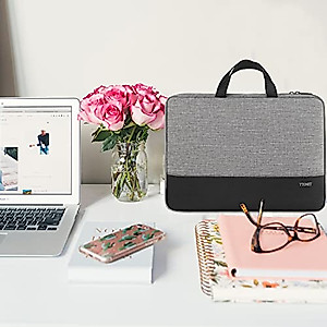 Ytonet Laptop Case, 15.6 inch TSA Laptop Sleeve Water Resistant Durable Computer Carrying Case Compatible for HP, Dell, Lenovo, Asus Notebook, Gifts for Men Women, Grey