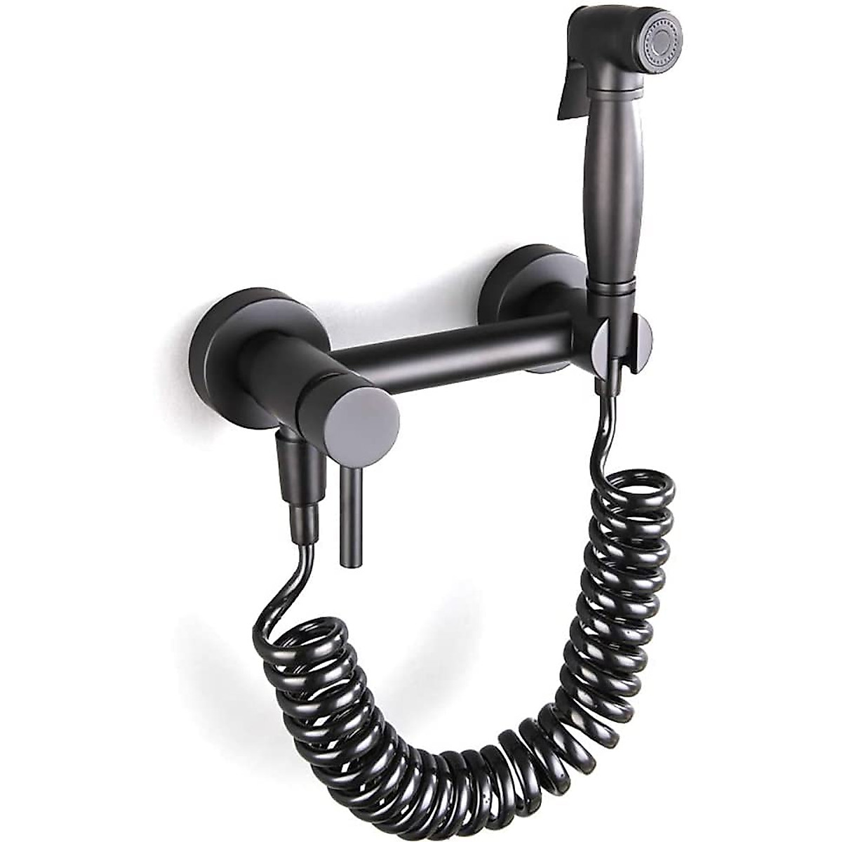 BINCAVIDOU Bidet Spray Set, Toilet Bidet Set Black Brass Hot Cold Bathroom Toilet Shower Blow fed Spray Gun Nozzle Bidet Faucet Bathroom,B