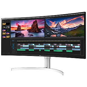 LG 38WN95C-W 38" UltraWide QHD+ IPS Curved Monitor, NVIDIA G-SYNC Compatible Bundle with Deco Gear Mechanical Keyboard Cherry MX Red + Deco Gear Large Extended Pro Gaming Mouse Pad