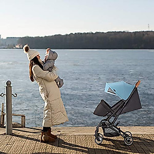 Evolur Baby Stroller Compact Lightweight Urban City Stroller with Anti UV Treatment and Mesh Material with Large Basket for Storage, Blue