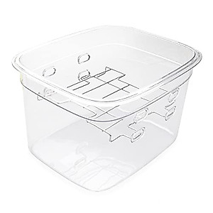 EVERIE Sous Vide Container 12 Quarts with Collapsible Hinge Lid and Removable Built-in Rack Compatible with Anova Nano AN400 and AN500-US00 and Instant Pot and Breville Joule Sous Vide Cooker