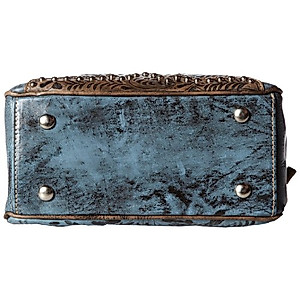 American West Annie's Secret Hobo Bag, Distressed Charcoal/Denim Blue, One Size