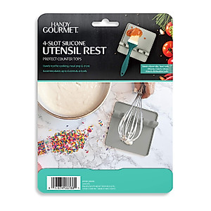 Handy Gourmet 4-Slot Silicone Utensil Rest Drip Pad for Stovetop