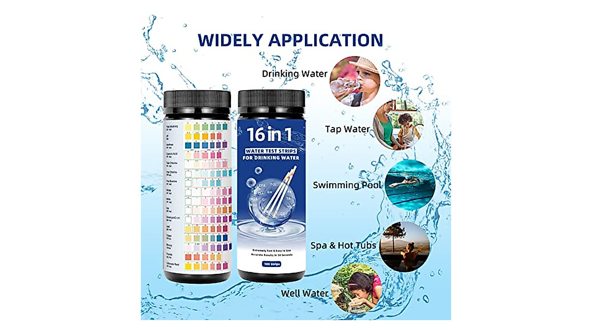16 in 1 Drinking Water Test Strips - Easy Testing Kit