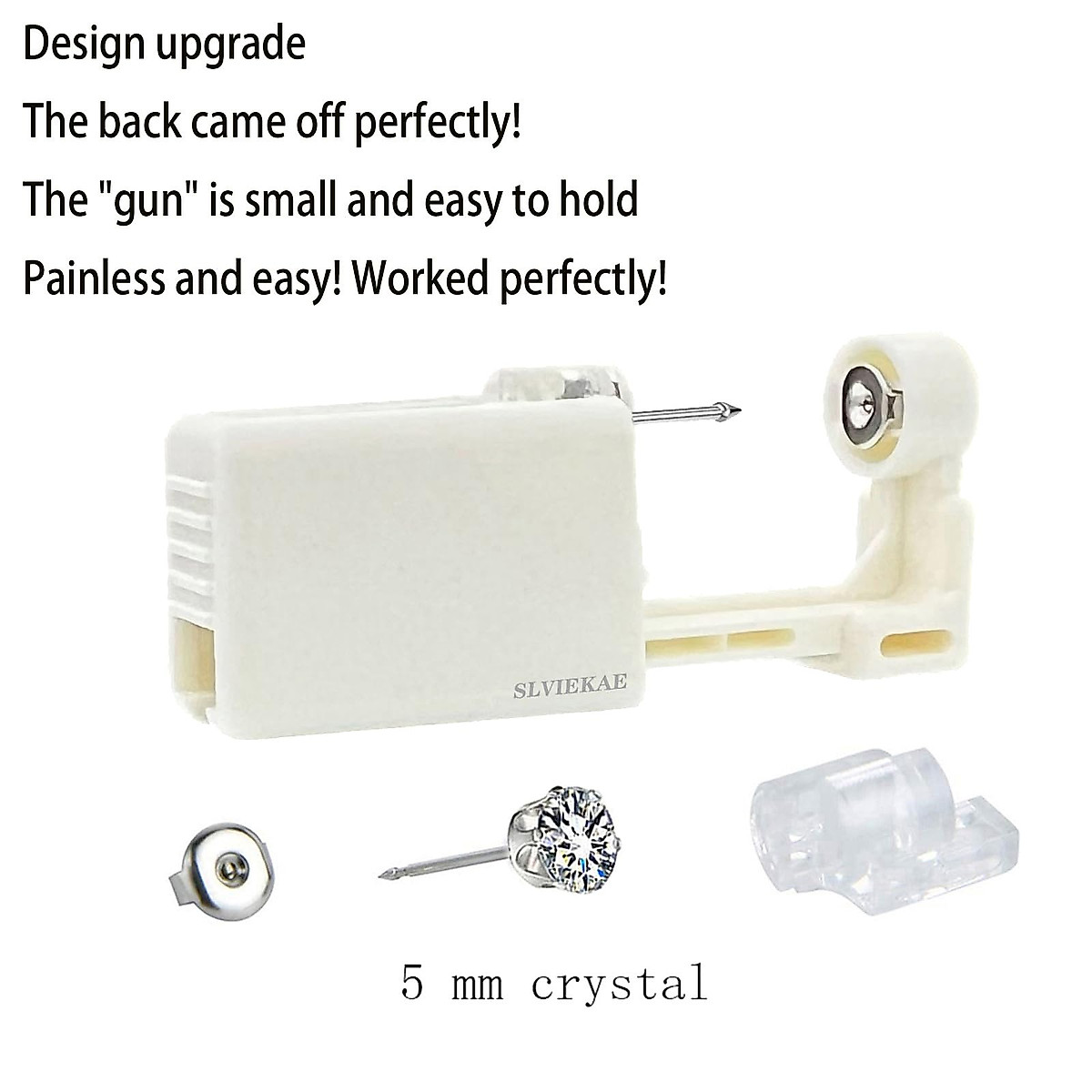 SLVIEKAE 12 Pcs Ear Piercer Kit, Ear Piercing Kit Ear Piercing Gun Kit Disposable Self Ear Piercing Gun Kit with Earring Studs Safety Ear Piercing Gun Kit Tool (Silver)