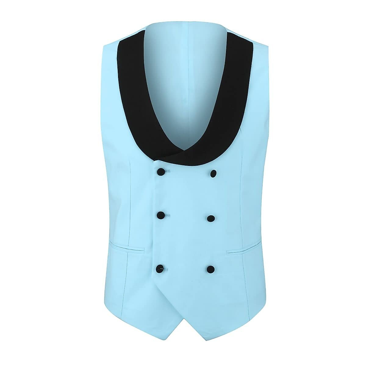 Cloudstyle Mens 3 Piece Suit Prom Colour Fashion Blazer Single Breasted Vest Jacket Pants Sky Blue