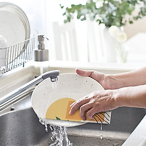 AnyDesign Boho Swedish Dishcloths Abstract Geometric Pattern Kitchen Dish Towel Reusable Minimalism Reusable Cotton Cleaning Dishcloth for Home Party Cleaning Housewarming, 7 x 8 Inch, 6 Pack