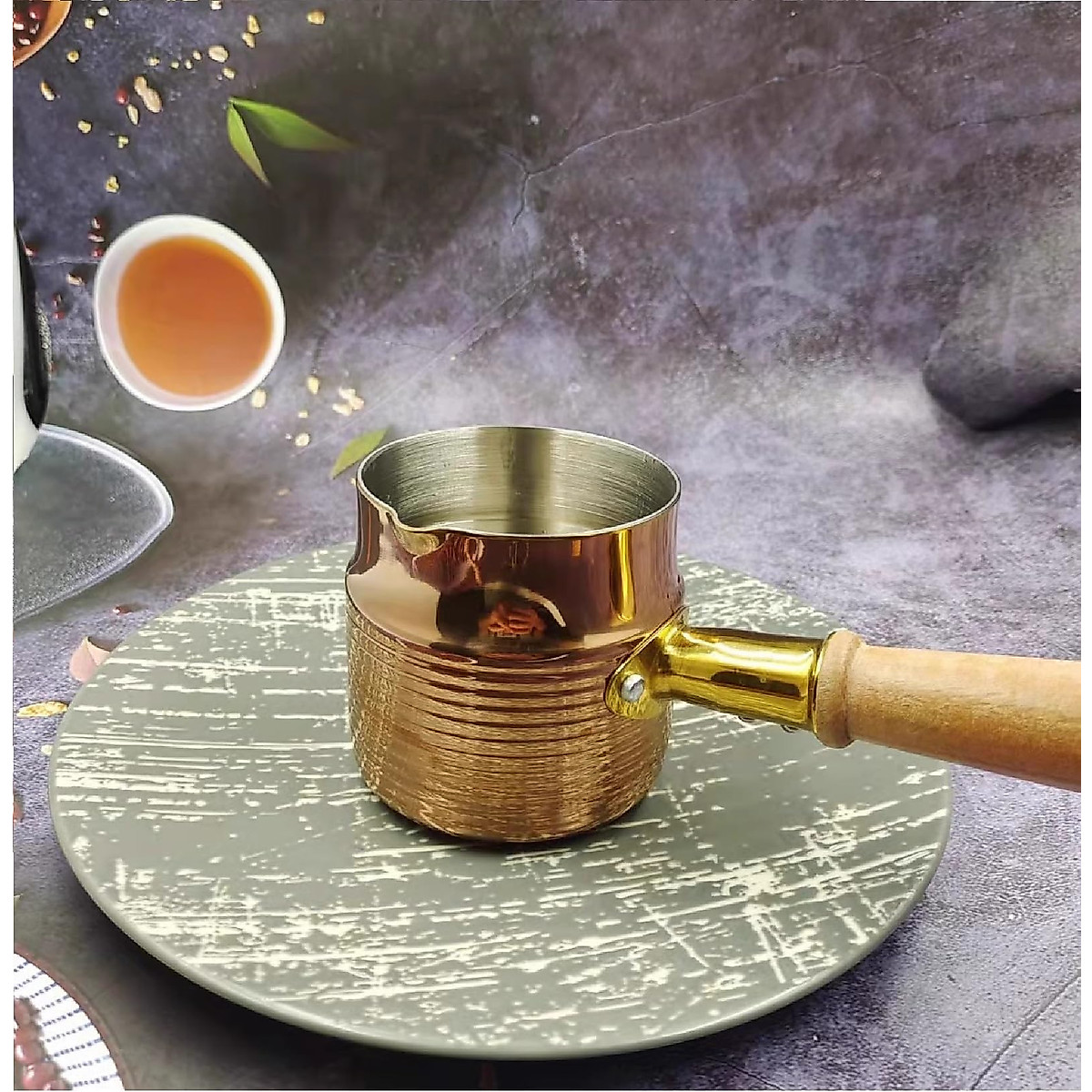 Saucepan Butter Warmer Stainless Steel Saucepan Pot, 13.5 Oz Milk Butter Warmer Pot Melting Pan Small Sauce Pan Coffee Tea Soup Warming Butter Melting Pot for Stove Top, Dishwasher Safe