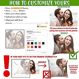 Custom Love, Couple Photo Pillow w Any Picture | 16x16 - Optional Pillow Insert | Personalized Pillow Cover with Your Loved Ones - Custom Gifts w Any Picture, Couple Gifts