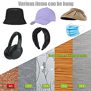 BESARME 12 Pack Hat Hangers for Wall, Minimalist Hat Rack Design, Strong Hat Hooks for Wall Hat Holder Adhesive Hat Organizer for Baseball Caps, No Drilling, Stocking Stuffers Gift for Men(Clear)