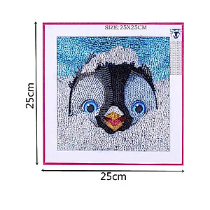 EEZYCHOIC 5D Diamond Painting Kits for Kids Full Drill Painting by Number Kits DIY Mosaic Making Arts Crafts Supplies for Children's Gifts (Penguin)