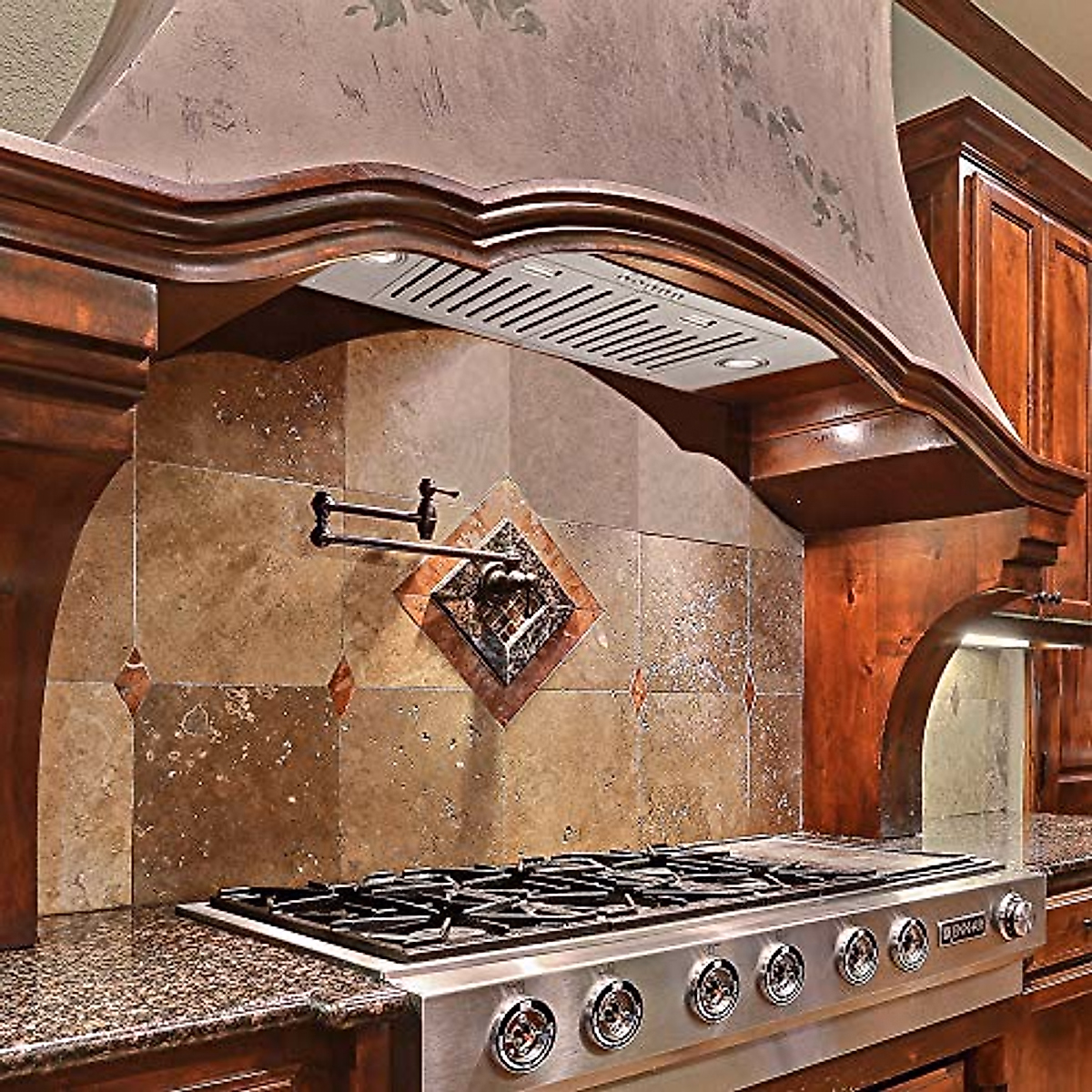 KOBE INX2730SQB-700-2 Brillia 30-inch Built-in/ Insert Range Hood, 3-Speed, 550 CFM, LED Lights, Baffle Filters, Stainless Steel