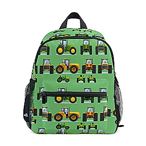 Backpack for Toddler Boys Tractor Lightweight Mini Shoulder Backpack Adjustable Casual Daypack Rucksack for Kindergarten Preschool Nursery Outdoor Age 3-8 S