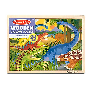 Melissa & Doug Dinosaurs Wooden Jigsaw Puzzle With Storage Tray (24 pcs)