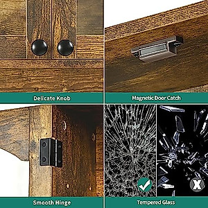 YITAHOME Bathroom Cabinet Wall Mounted Medicine Cabinet Organizer, Bathroom Storage with 2 Towel Hooks, Paper Towel Holder and Adjustable Shelf for Living Room Laundry Bedroom, Brown