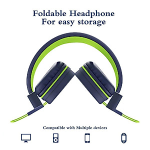 ELECDER Kids Headphones Bundle for Children Girls Boys Teens Foldable Adjustable On Ear Headphones 3.5mm Jack Compatible Cellphones Computer MP3/4 Kindle Airplane School Tablet