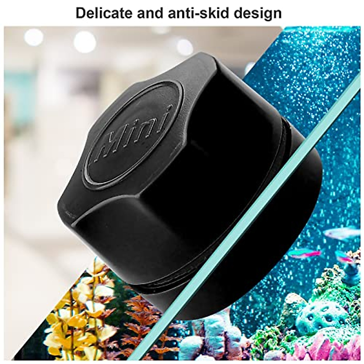 Lychee Mini Magnetic Algae Scraper Fish Tank Glass Scrubber, Aquarium Cleaning Brush (Black)