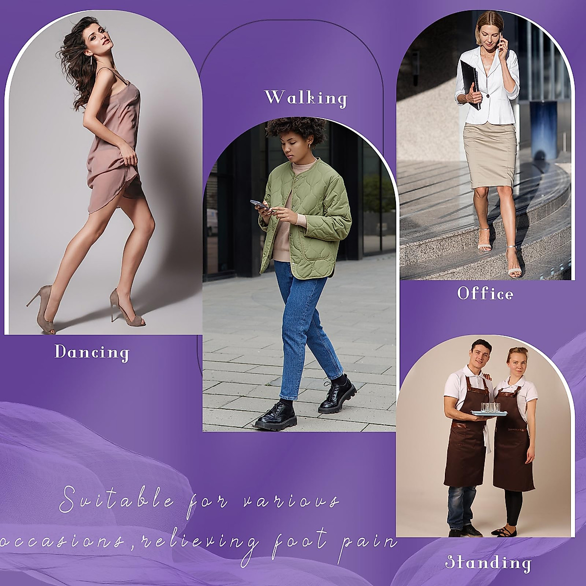 Metatarsal Pads Women, Forefoot Gel Pads Shoe Inserts, Foot Cushion Pads Reusable All Day Pain Relief, Ball of Foot Cushions, Anti Sliding Shoe Pads, Reduce Blisters, High Heel Inserts (3-Pairs)