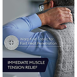 GENIANI XL Heating Pad for Back Pain & Cramps Relief, FSA HSA Eligible, Auto Shut Off, Machine Washable, Heat Pad, Holiday Gifts for All, Gifts for Women, Gifts for Men, Heat Patch (Tabby Gray)