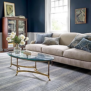 Dash and Albert Malta Wool Area Rug - 2' x 3' Blue - Coastal Charm Handwoven Wool Accent Rug - Durable, Lightweight, Easy to Clean