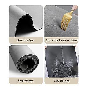 Coffee Bar Mat,12x20" Rubber Backed Absorbent Dish Drying Mat for Kitchen Counter-Coffee Bar Accessories Fit Under Coffee Maker Coffee Machine Coffee Pot Espresso Machine Dish Rack Black