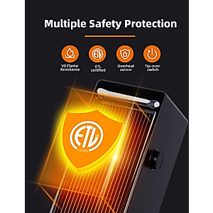 Space Heater, SANVINDER 1500W Portable Heater for Bedroom, ECO Thermostat 90° Oscillating, 24 hours timer, Fast Heating Electric Heater with Remote, Overheat Protection, LED Display for Bedroom Office