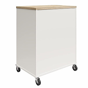 Systembuild Evolution Versa 4 Drawer Storage Cart in White and Weathered Oak