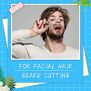 12 Pieces Nose Hair Scissor Small Scissor Facial Hair Scissors Stainless Steel Straight Tip Scissors Eyebrows Grooming Trimming Scissors Multi Purpose Beauty Scissors for Mustache Beard Nose