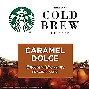 Starbucks Cold Brew Coffee Caramel Dolce Flavored Single-Serve Coffee Concentrate Pods 6 Count (Pack of 6)
