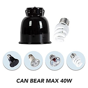 OIIBO 5.0 UVB Reptile Light, Mini UVB 5W Light Bulb with 4 Inch Deep Dome Reptile Light Fixture for Turtle Red Legs Tropical Animals in Small Terrariums