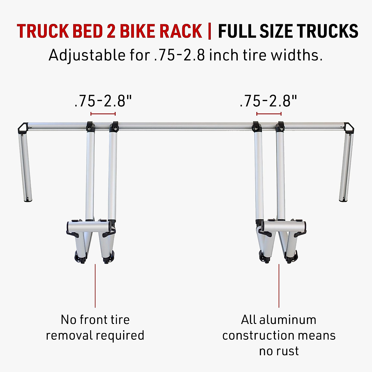 Pipeline Racks Truck Bed - All-Aluminum Truck Bed 2 Bike Rack Full Size Trucks- Holds 2 Standard Bikes - Effort-Free Installation Ideas