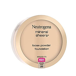 Neutrogena Mineral Sheers Lightweight Loose Powder Makeup Foundation with Vitamins A, C, & E, Sheer to Medium Buildable Coverage, Skin Tone Enhancer, Face Redness Reducer, Natural Ivory 20.19 oz