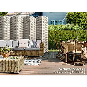 Sorbus 8 Panel Room Divider 6 ft. Tall - Privacy Screen, Extra Wide Double Hinged Panels, Mesh Hand-Woven Design, Partition Room Dividers and Folding Privacy Screens, Wall Divider for Room Separation