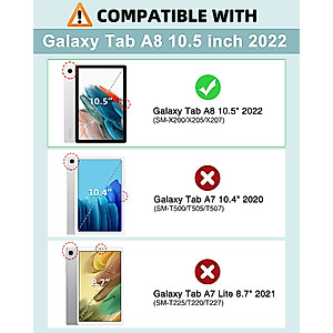 MoKo Case Fits Samsung Galaxy Tab A8 10.5 Inch 2022 (SM-X200/SM-X205/SM-X207), Lightweight Slim Shell Shockproof Back Stand Cover with Auto Wake/Sleep, Black