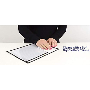 1IntheOffice Reusable Dry Erase Pockets, 9 x 12, Black (2 Pack)