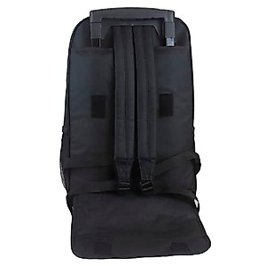 Double Handle Rolling Backpack with Mesh / Multi-Pockets (Black)