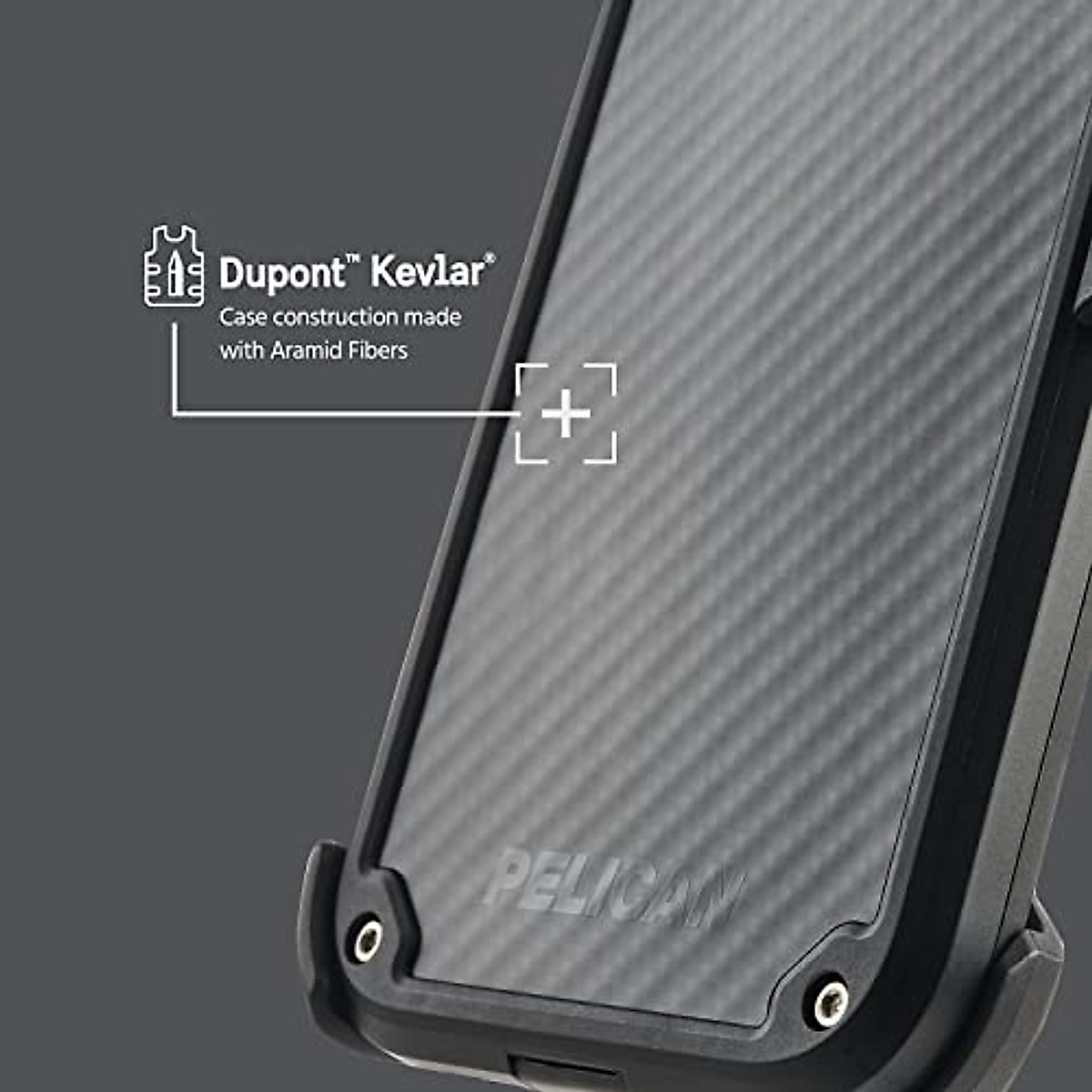 Pelican Shield Kevlar Series - iPhone 13 Case - 21ft Military Grade Drop Protection, Compatible with Wireless Charging - With Belt Clip Holster Kickstand - Heavy Duty Rugged Case for iPhone 13 - Black