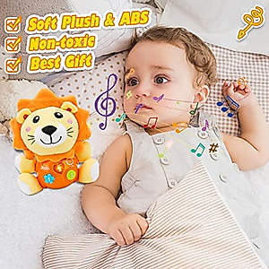Baby Toys 6 to 12 Months - Infant Baby Musical Toy for 1 Year Old Boys & Girls - Cute Lion Plush Toys Newborn Toy 0 3 6 9 12 Month Best Gift