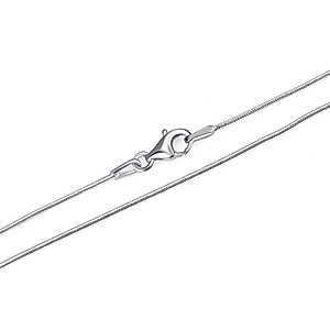 LUHE Silver Chain Sterling Silver Snake Chain Necklace 1MM Italian Crafted Thin Chains Lightweight Strong Chains - Lobster Claw Clasp Christmas Gifts for Women 14-30 inchs (1mm snake chain 18in)