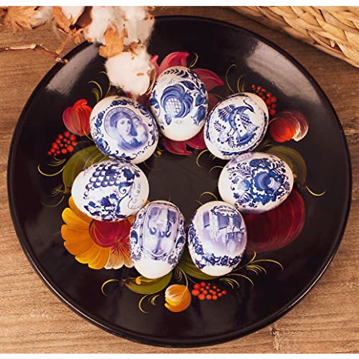 QG group Decorative Easter Egg Wraps Russian Icons Religious Orthodox Dying Kit Dye - Set Ukrainian Kit Sleeve Heat Shrink Wrap Pysanka Pysanky Supplies 21 Pcs in Pack