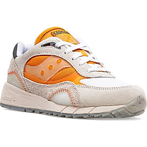 Saucony Unisex Adult Shadow 6000 Running Shoes, White/Orange, 12 Women/10.5 Men