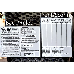 3 Yard Farkle Score Cards. Laminated Score Cards with Rules on The Back, Yarkle, Yard Games, Outdoor Games, Outdoor Events. Reusable Score Cards. Size- 8.5" x 11"