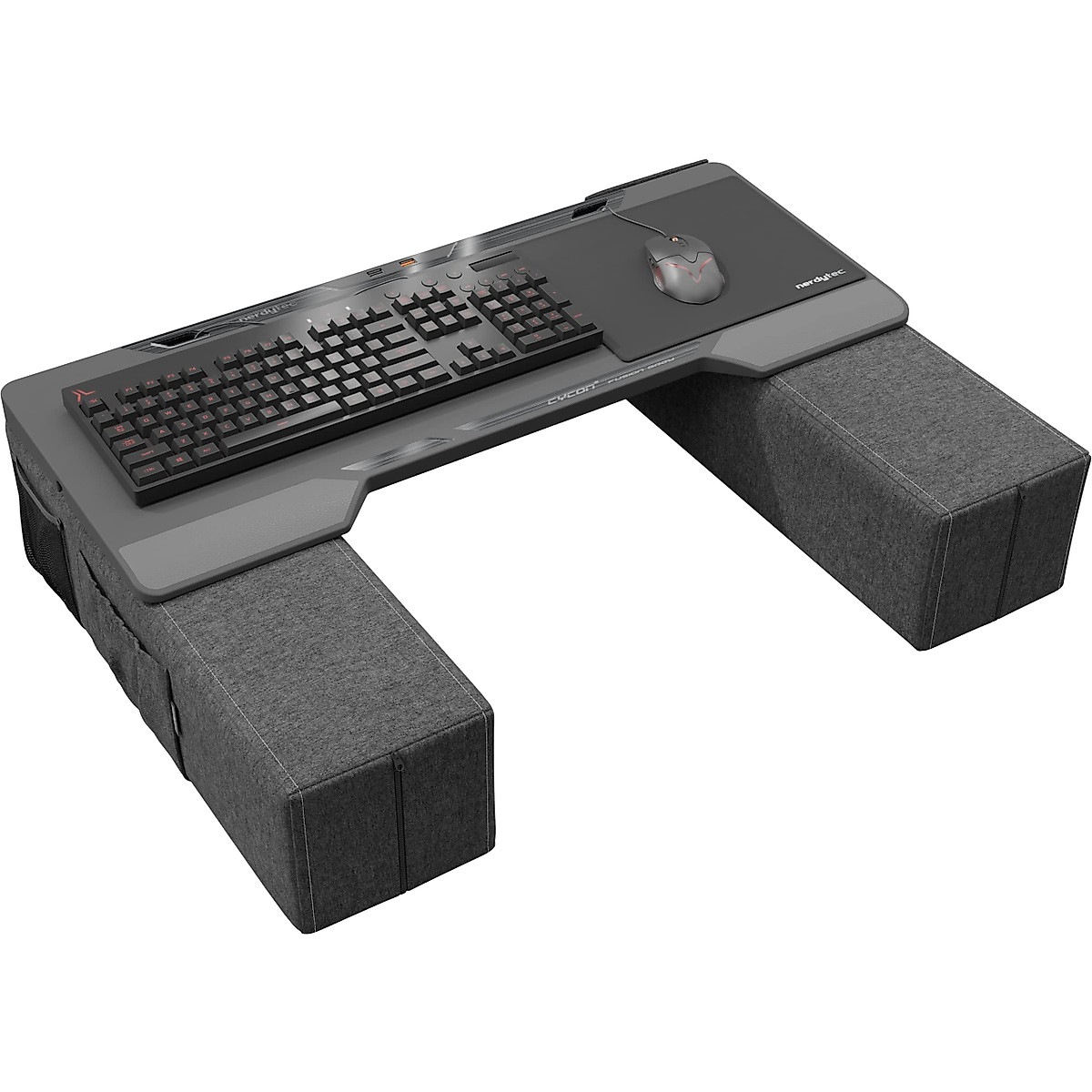 Couchmaster CYCON² Fusion Grey - Couch Gaming USB-Hub Desk for Mouse & Keyboard (for PC, PS4/5, Xbox One/Series X), Ergonomic lapdesk for Couch & Bed