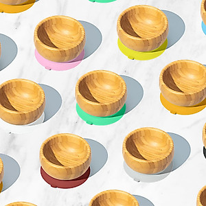 Avanchy Baby Bowls with Suction. Food Set for Babies Kids Toddler Boys Girl + Travel Baby Silicone Spoon. Fits Feeding High Chair Table, Pink