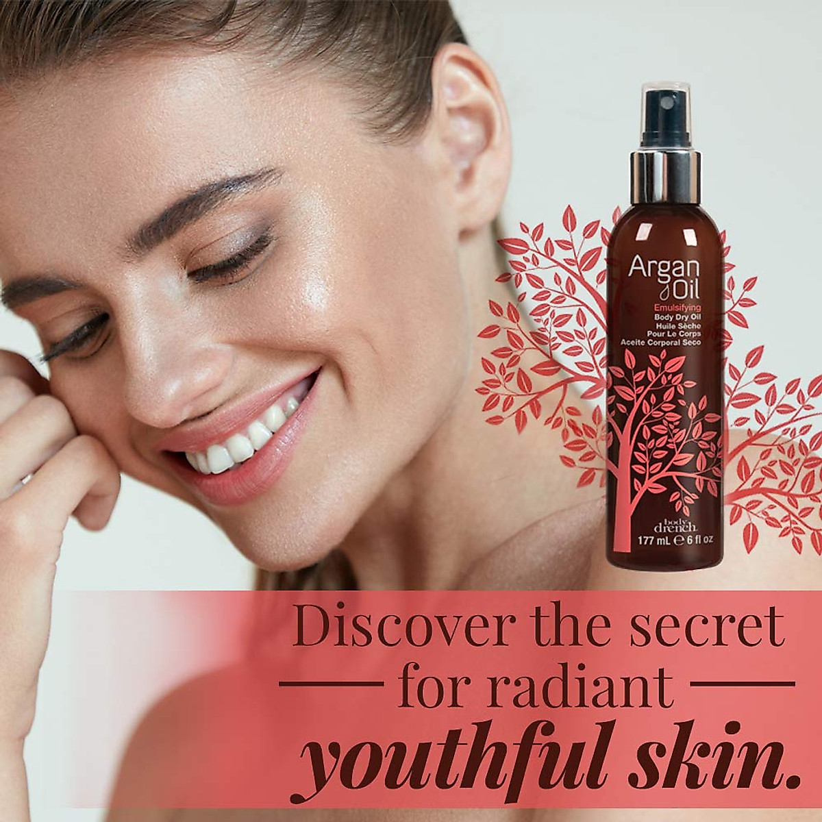 Body Drench Emulsifying Body Dry Oil, Restore Skin's Moisture, Improve Elasticity, 6 Oz